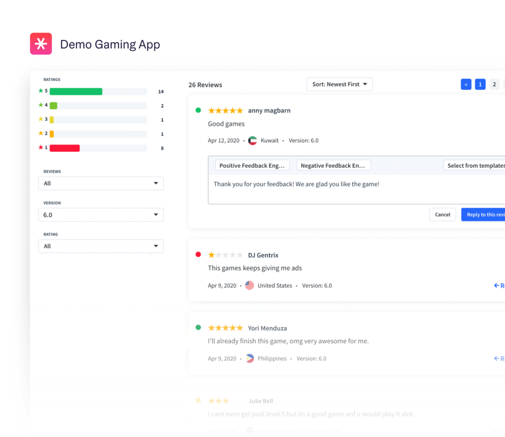 App Ratings and Reviews Management Tool by App Radar