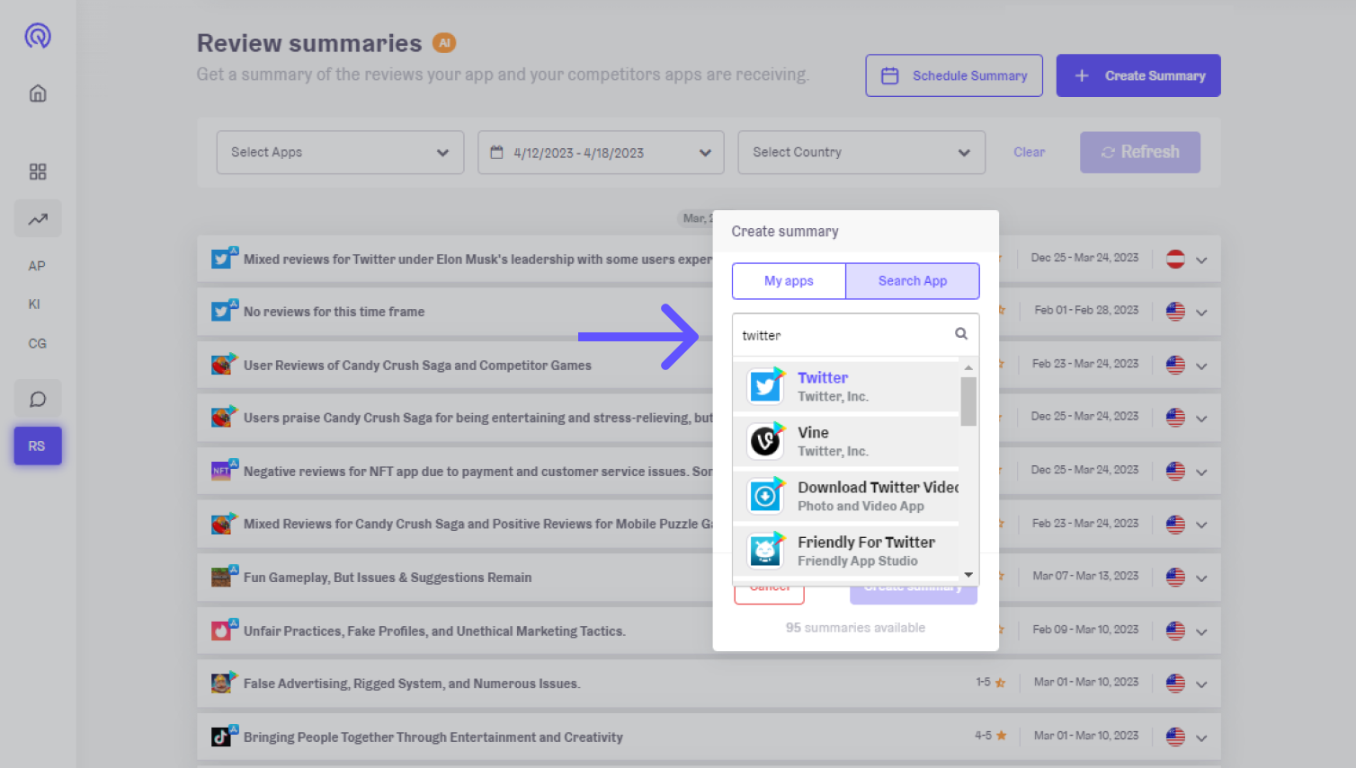 How to get app competitor insights with app review analysis