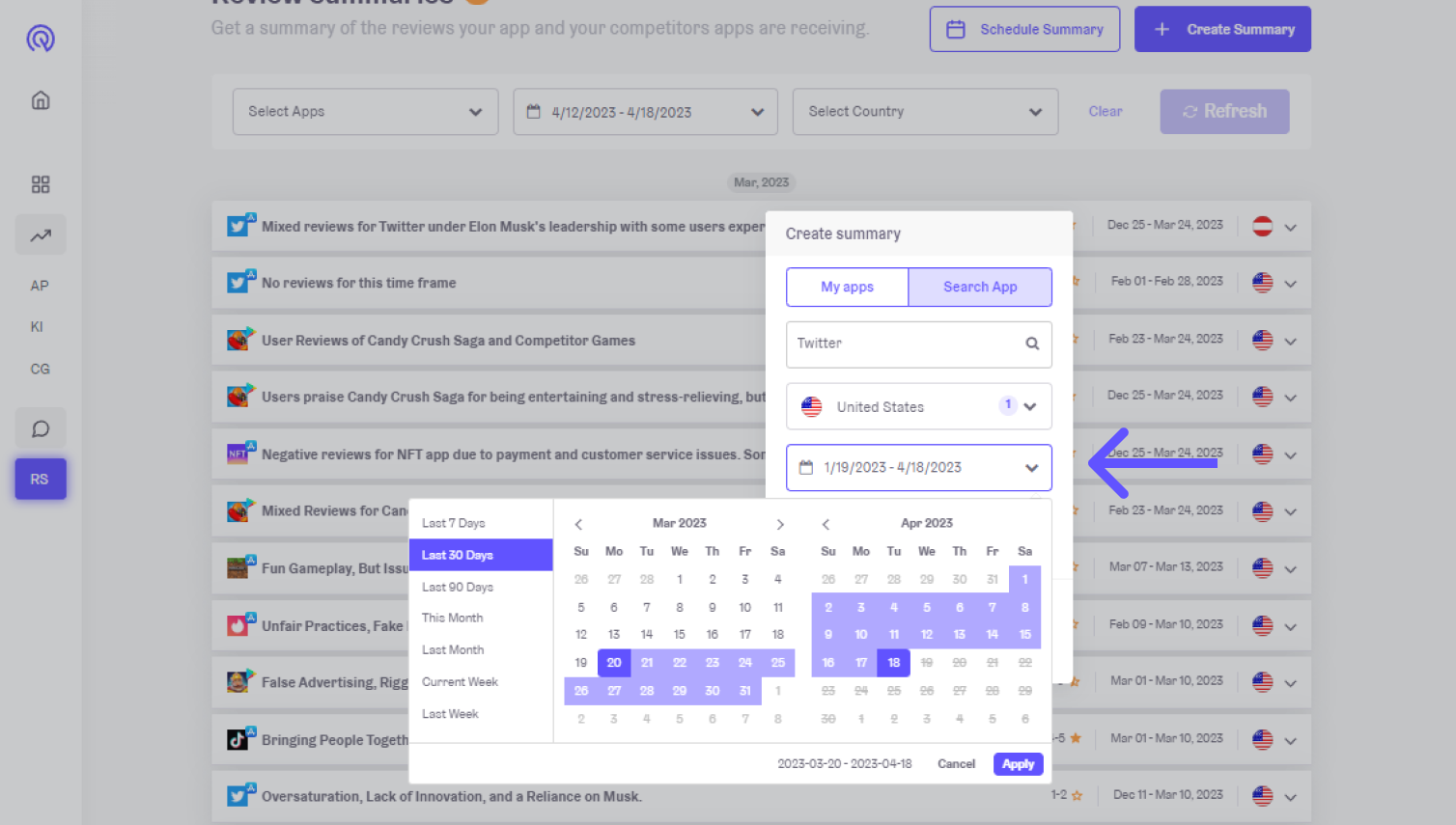 How to get app competitor insights with app review analysis