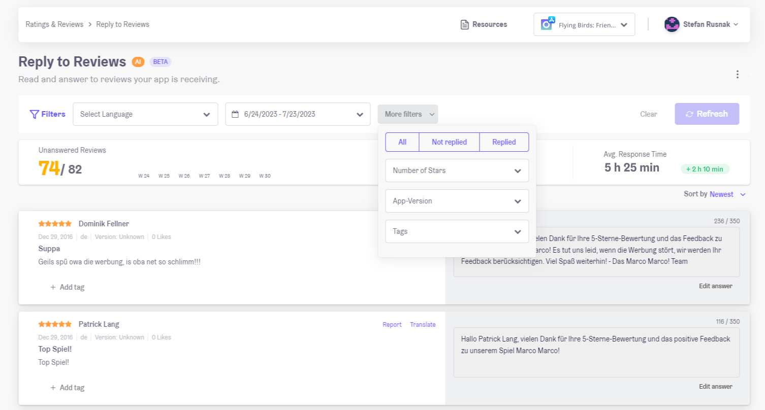 Improve Your App Ratings & Reviews with AI Review Replies