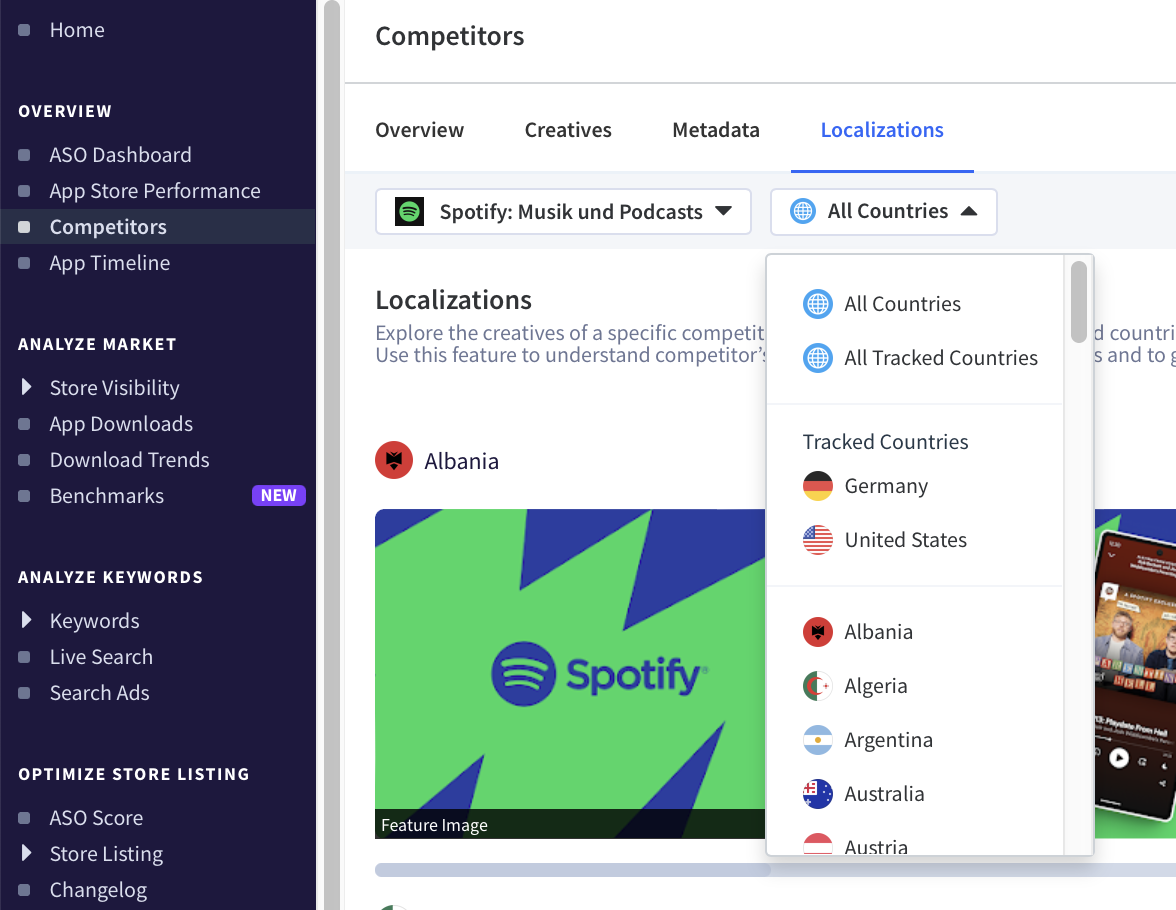 Localizations: Extended Competitor Insights - App Radar