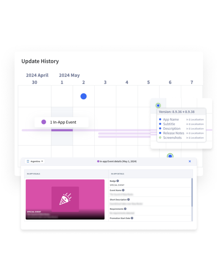 App Timeline - Monitor ASO Updates and In-App Events of Any App - App Radar