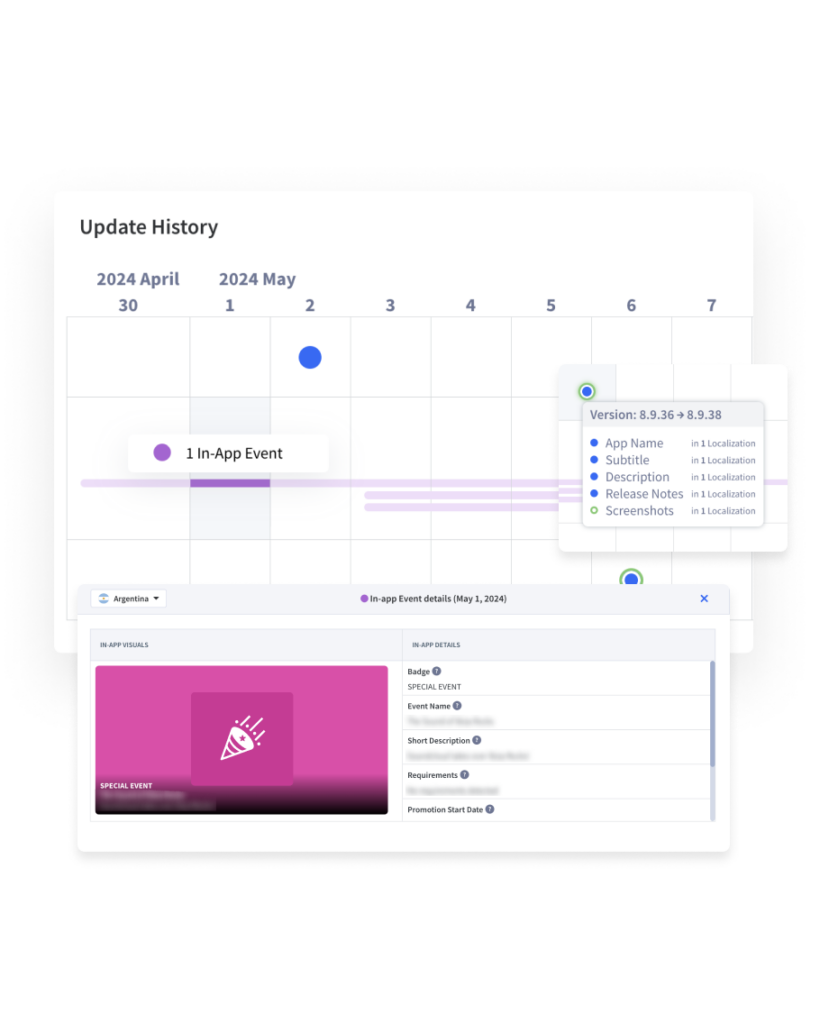 App Timeline - Monitor ASO Updates and In-App Events of Any App - App Radar